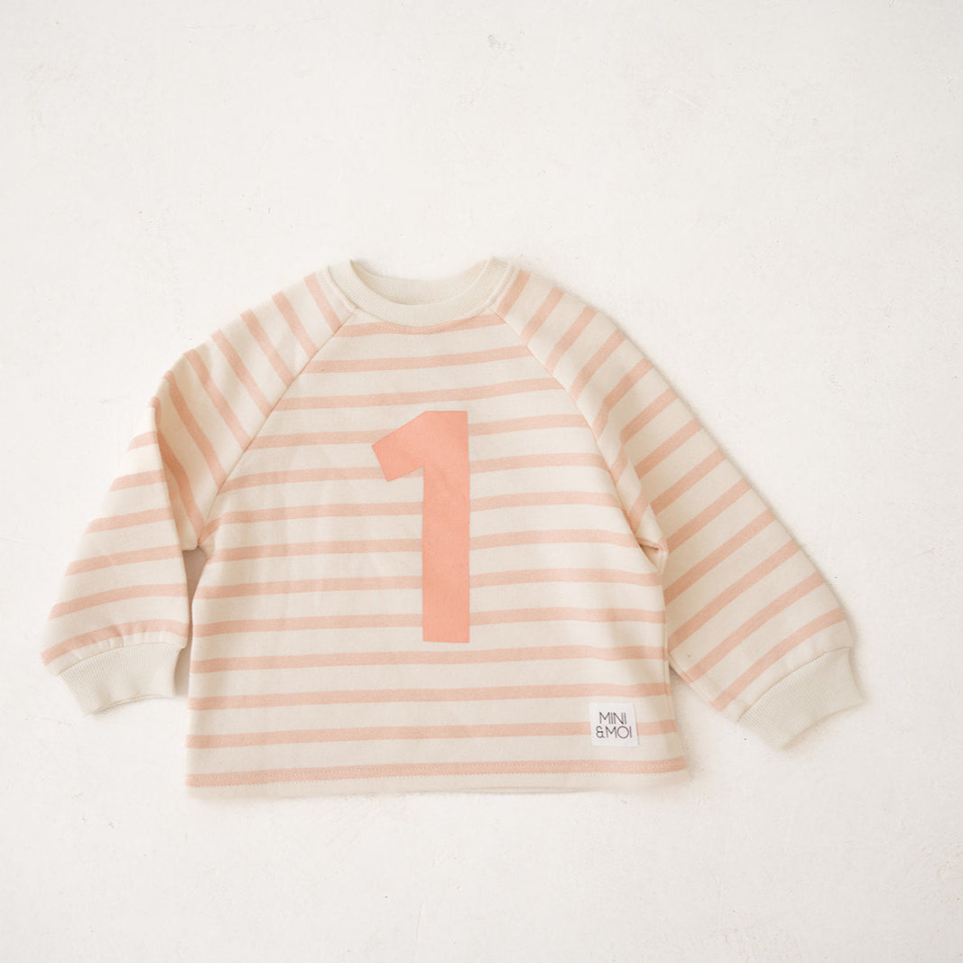 Mini + Moi The Label Oversized Number Sweater One Nude — MiniAndMoi